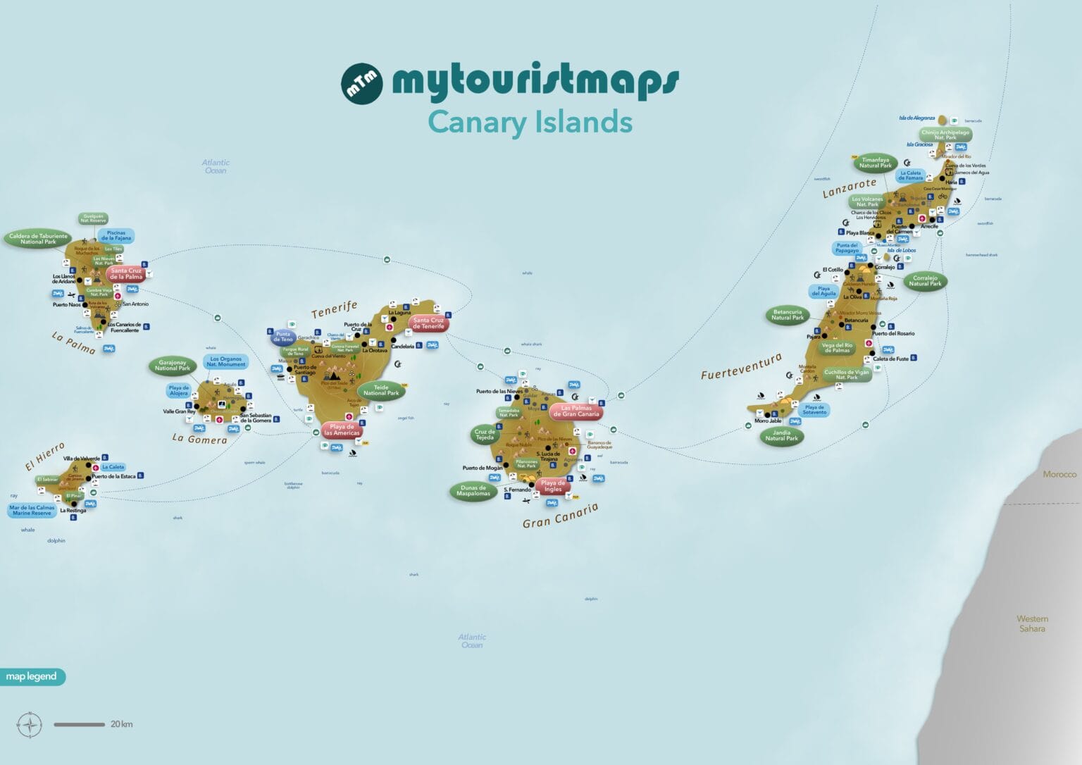 Tourist map of CANARY ISLANDS - mytouristmaps.com