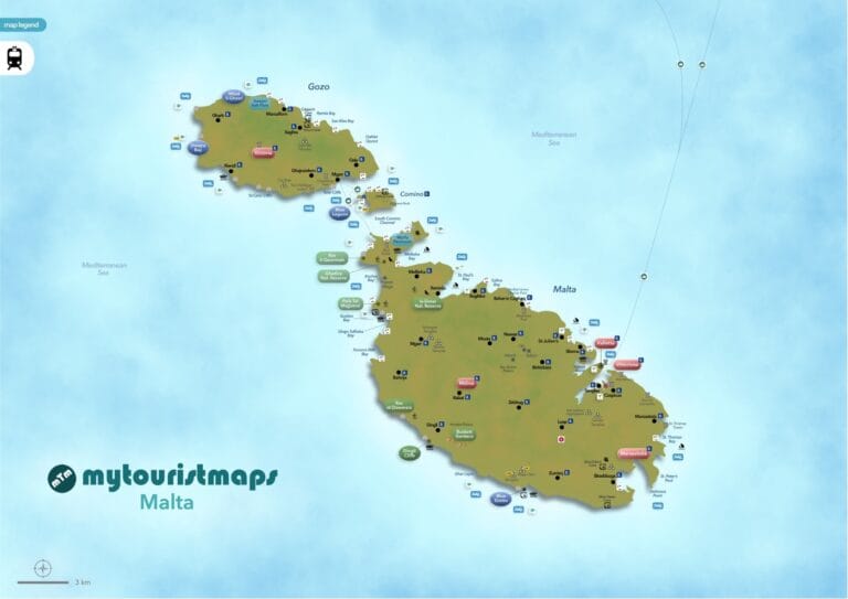 Tourist map of MALTA | mytouristmaps.com